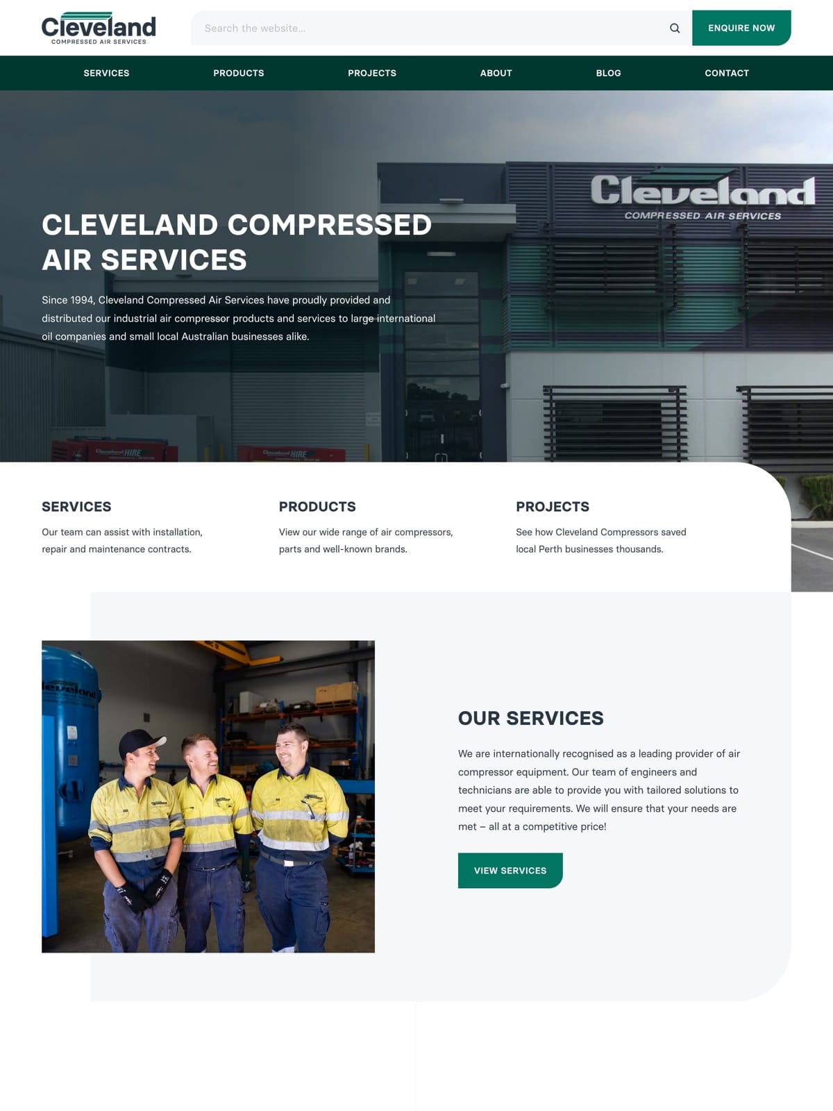 Cleveland Compressors » Website Development Project