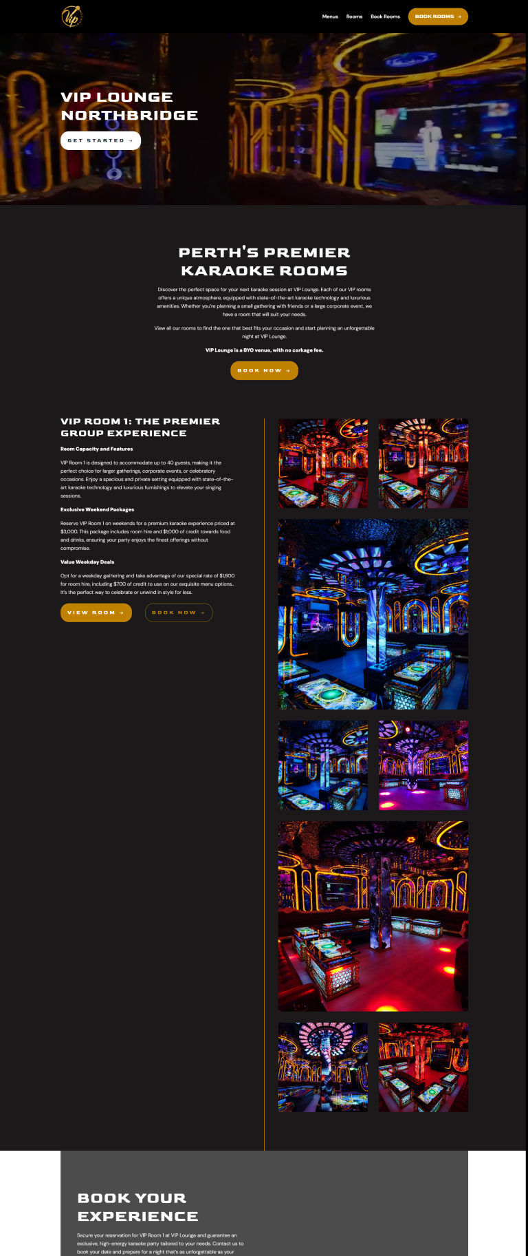 VIP Lounge » Web Design and Development Project